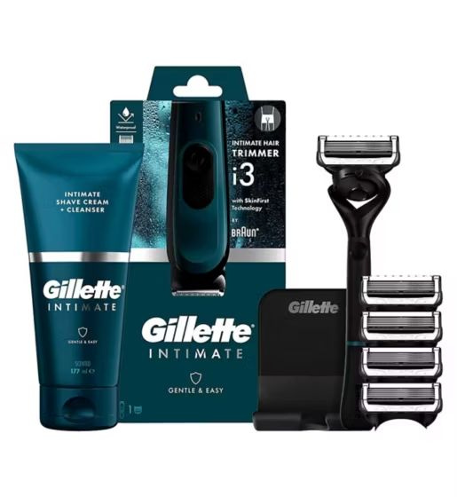 Набор Gillette Intimate Ultimate с триммером, бритвой, лезвиями, кремом ...