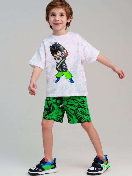 Футболка Мальчики PlayToday белый Короткий, размер 104 Трикотаж Повседневный купить c доставкой ...