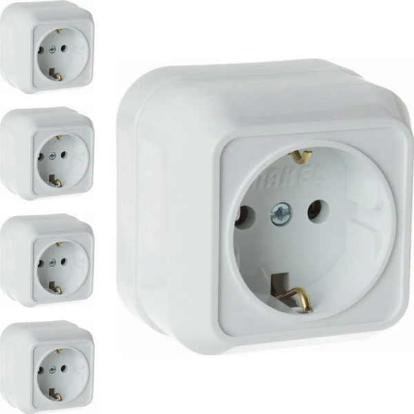 Розетка 1ОП Makel накладная с заземлением белая (комплект 4шт) купить на OZON по низкой цене ...