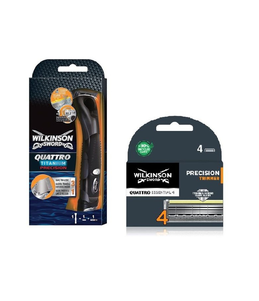 Комплект Бритвенный станок с триммером + упаковка кассет Quattro ...