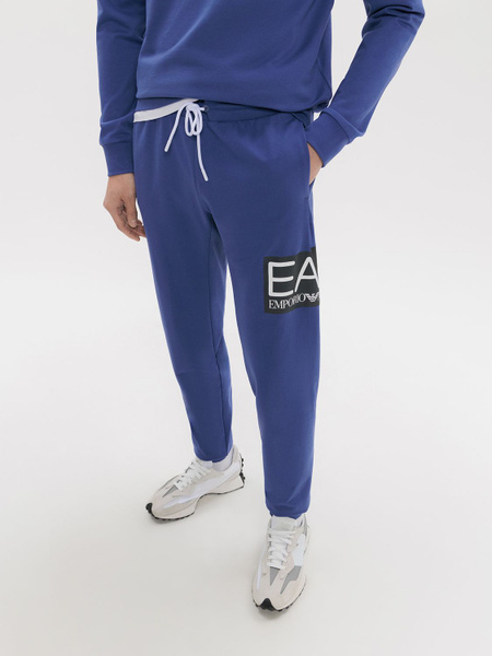 Брюки Мужской EA7 синий Хлопок Повседневный, размер 52, 54 На любой сезон Камбоджа купить c ...