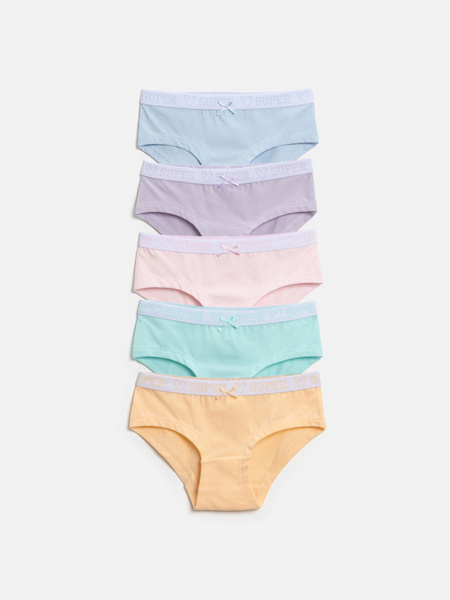 Комплект трусов Девочки Acoola боксеры, слипы Трикотаж, Хлопок разноцветный, размер 158, 164 ...