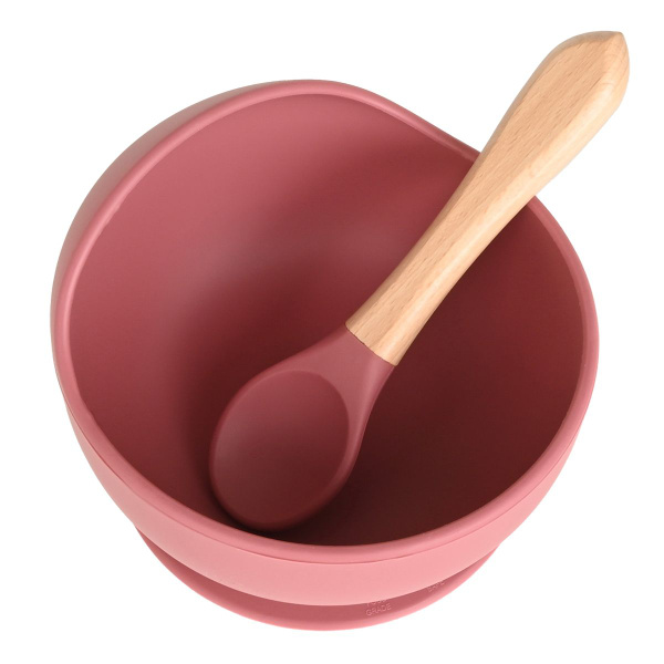 Тарелка миска детская PITUSO силиконовая+ложка 380 мл Red (Красный) купить на OZON по низкой ...