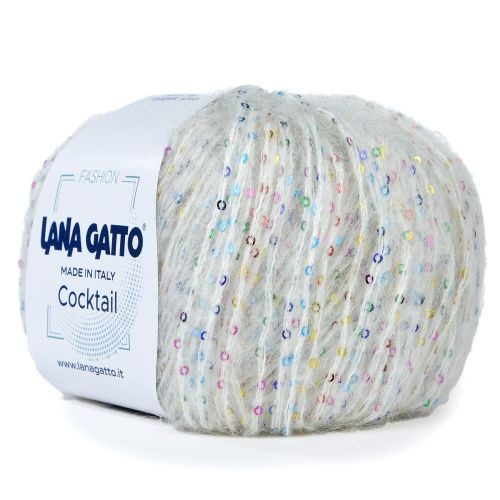 Пряжа Lana Gatto Cocktail 30561 белый (50г/115м, упаковка 10 мотков ...