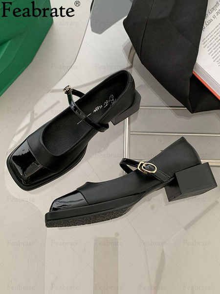 Лоферы Женский Feabrate черный, размер 38 Без каблука На любой сезон Пряжка купить c доставкой ...