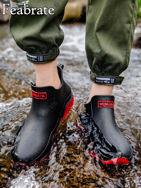 Сапоги резиновые Женский Feabrate R (средняя) черный, красный Каучук, EVA Китай Без застёжки На ...