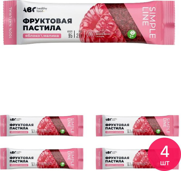 Пастила фруктовая ABC healthy food / АВС Хелси фуд Яблоко и малина без ...