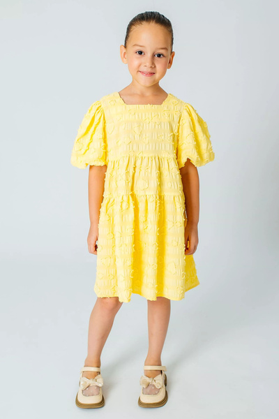 Платье Девочки Colabear желтый, размер 110 купить c доставкой на OZON по низкой цене (1917858237)