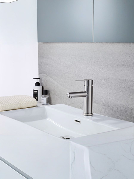 Смеситель монолитный для раковины нержавеющая сталь, кран для умывальника HB10801 Haiba купить ...