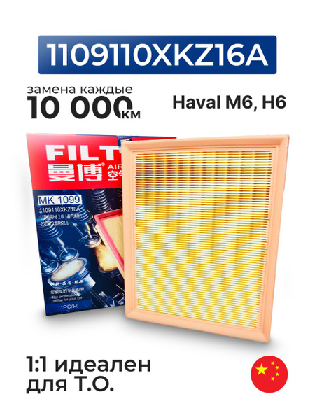 Фильтр воздушный Haval M6, H6 Hover Хавал М6, Ховер / 1109110XKZ16A ...