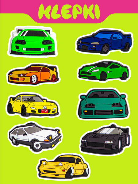 KLEPKI Джибитсы "JDM" для crocs, сабо, набор 9шт, джиббитсы для крокс ...