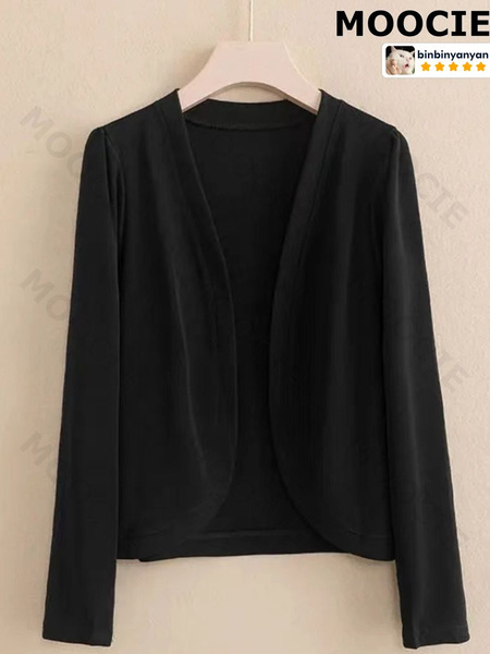 Болеро Женский MOOCIE черный Политекс, размер 56 Без застежки Однотонный Китай бесшовная модель ...