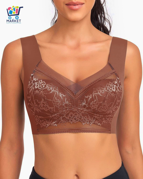 Бюстгальтер Женский бралетт, бесшовный, размер 70B, 75A коричневый Капрон, Спандекс Китай Без ...