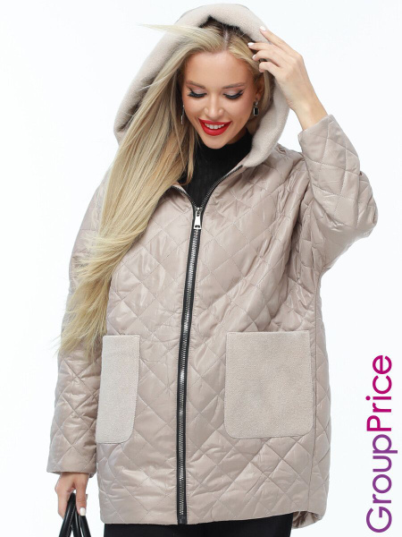 Куртка Женский DStrend бежевый Полиэстер, Эластан, размер 54 Длинный Демисезон Россия купить c ...