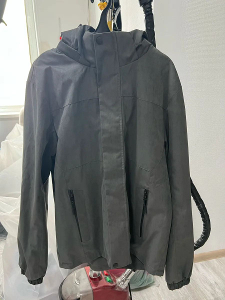 Ветровка Мужской KINGSO MENS зернистый темно-серый, темно-серый капюшон Полиэстер, размер 54 ...