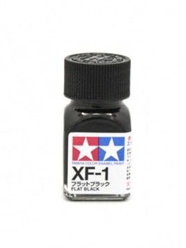 Краска эмалевая XF-1 Flat Black, enamel paint 10 ml. (Чёрный матовый ...
