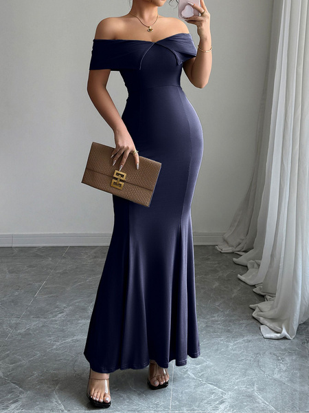 Платье Женский Marc Cain синий бархат Вечерний праздничный Полиэфирное волокно размер 42 купить