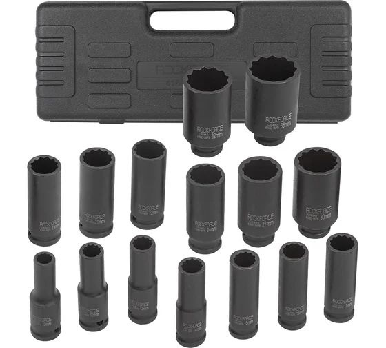 Набор головок ударных глубоких 15 предметов 1/2" 12гр. ROCKFORCE купить на OZON по низкой цене ...