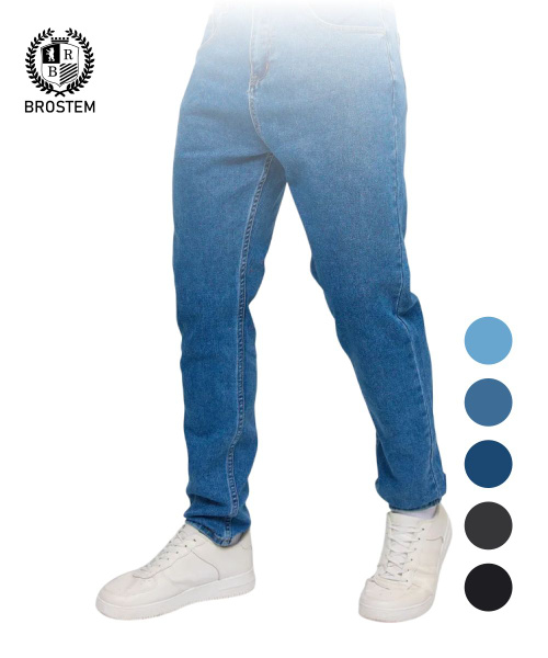 Джинсы Мужской Brostem темно-синий джинсовый зауженные Хлопок, размер 36 прямой Молния, Пуговицы ...