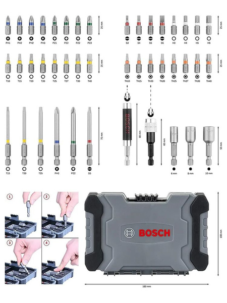 Набор бит Bosch, 2607017164 (43 шт) купить на OZON по низкой цене ...