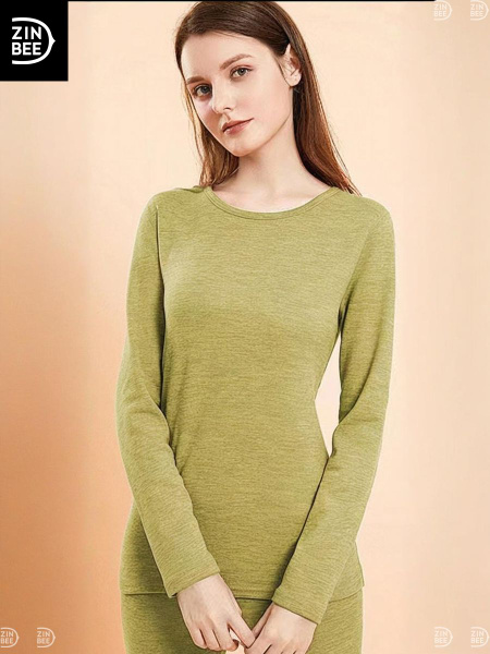 Комплект термобелья Женский ZinBee, размер 46 Зима Политекс зеленый Домашний Китай Длинный ...