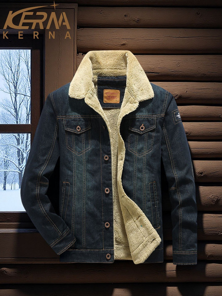 Куртка джинсовая Мужской KERNA Бахрома голубой лацканы Хлопок, Полиэфирное волокно, размер 54 ...