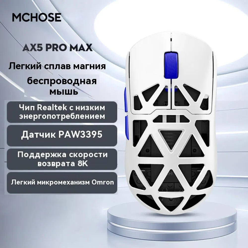 Мышь MCHOSE AX5 Pro Max AX5 Pro Max, белый - купить по выгодной цене в ...