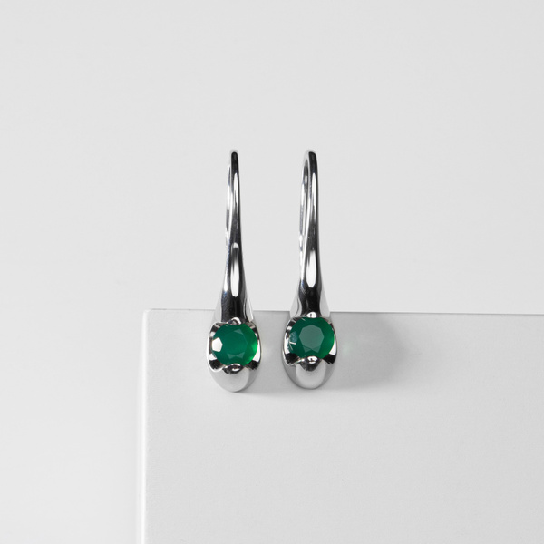KAPLI jewelry Серьги с зеленым агатом из серебра - купить с доставкой ...