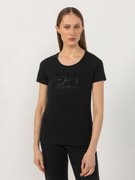 Футболка EA7, размер 44, 46, цвет черный, 100% хлопок - купить по выгодной цене в интернет ...