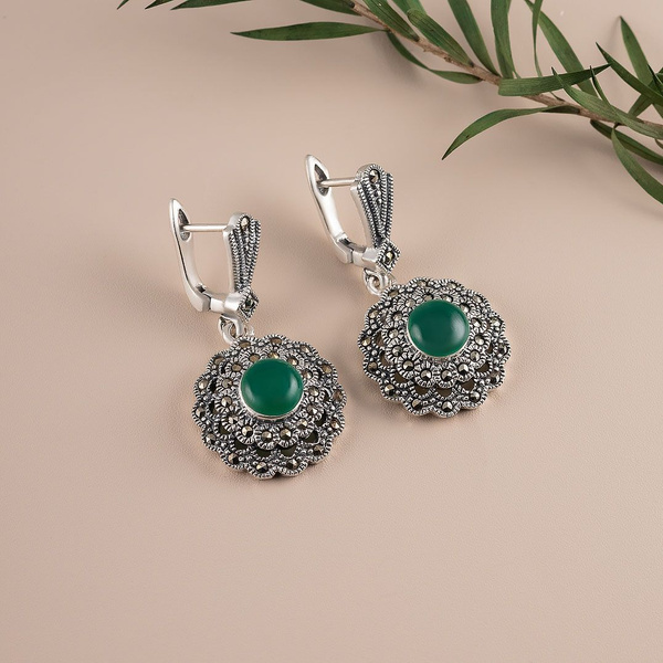 Milana Silver Серьги ювелирные Женские cерьги из серебра с марказитом ...