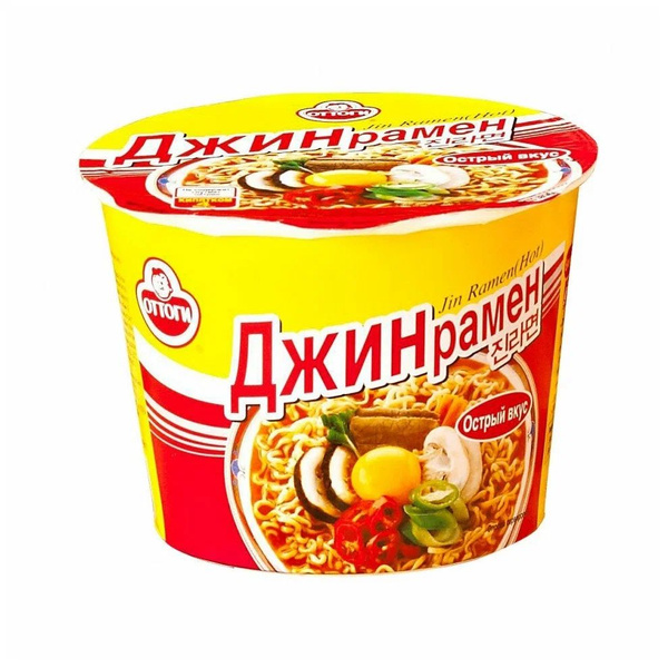 Лапша быстрого приготовления Оттоги Джин Рамен, Южная Корея, 1 чашка по ...