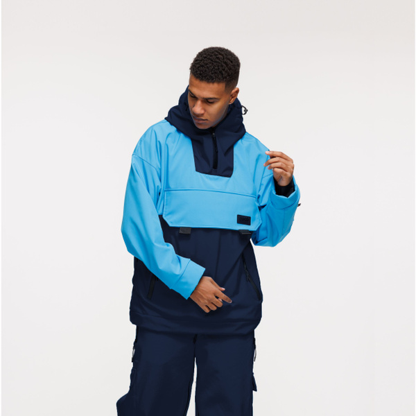 Анорак Мужской, Женский CHUKCHA Воротник, Вырез для пальца голубой Softshell, размер 48, 50 ...