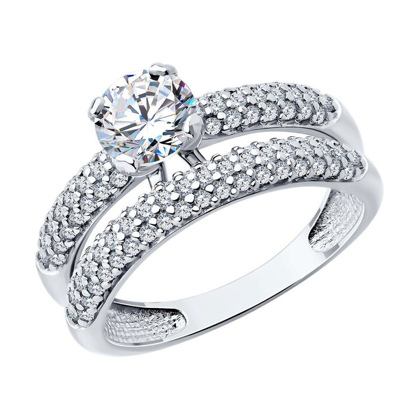 Diamant, Кольцо из серебра с фианитами, 94-110-02144-1, 925 проба купить на OZON по низкой цене ...