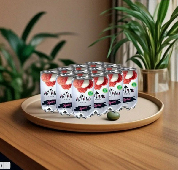 Напиток газированный Aziano Sparkling Lychee (Личи) 0.350 л упаковка 12 ...