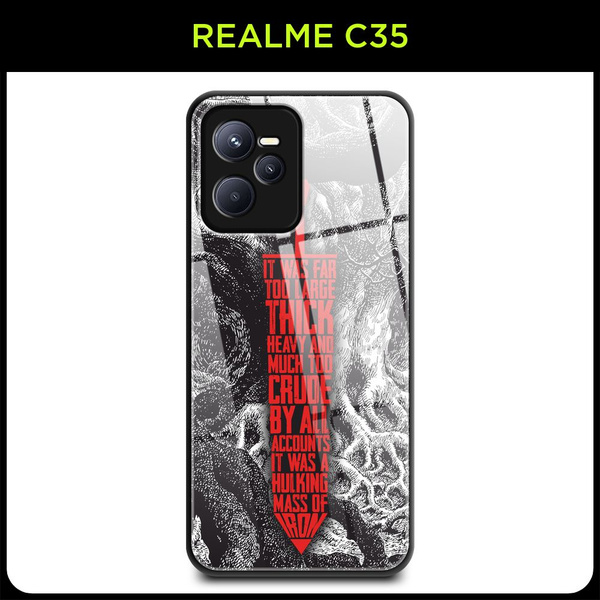 Стеклянный чехол на Realme C35 / Реалми С 35 с принтом аниме Берсерк ...