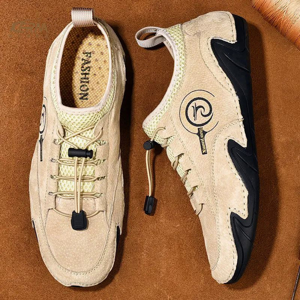 Мокасины Мужской KERNA бежевый, размер 44 Китай Шнурки Без каблука На любой сезон Круглый нос ...