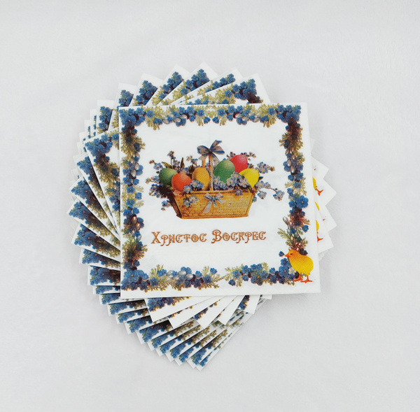 Пасхальные салфетки бумажные New line DESIGN "Пасхальная Корзина" 3 слоя, 20 листов, 33*33 см ...