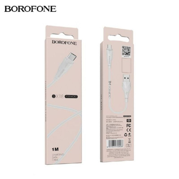 Кабель Кабель Micro USB BOROFONE BX18 1м 2А, ПВХ White - купить по низкой цене в интернет ...