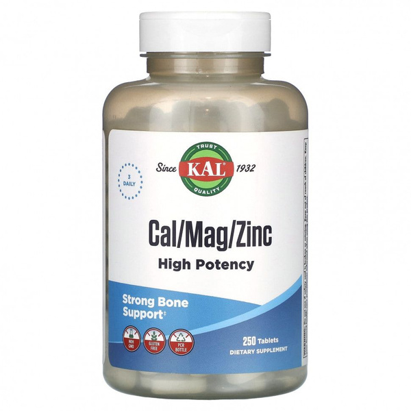 Кальций + Магний + Цинк 250 таблеток KAL Calcium Magnesium Zinc купить на OZON по низкой цене ...
