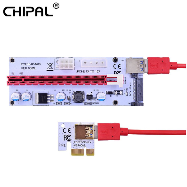 Riser PCI-E райзер для видеокарты CHIPAL VER008S 008S Molex PCIE ...