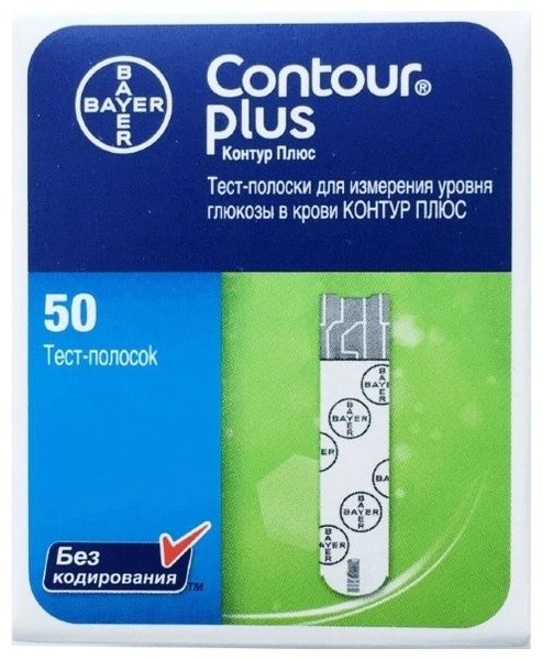 Bayer Contour Plus тест-полоски для глюкометра - купить с доставкой по ...
