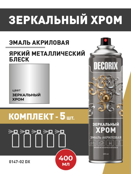 Хром краска зеркальная в баллончике DECORIX - аэрозольная краска ...