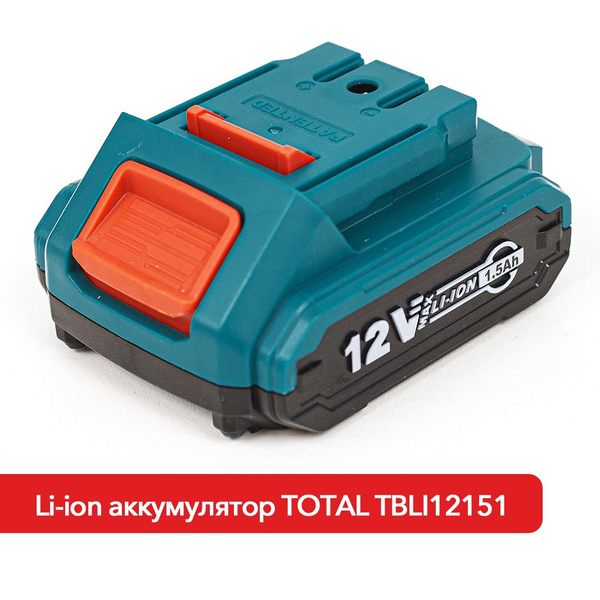 Li-ion аккумулятор TOTAL TBLI12151, 12В, 1.5 Ач - купить с доставкой по ...
