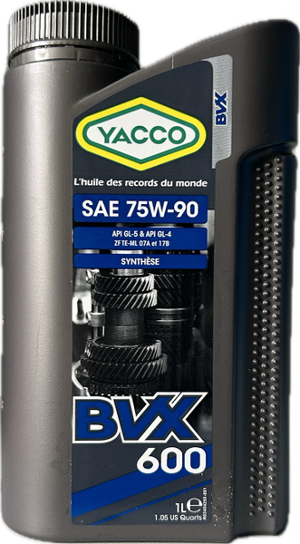 Yacco bvx 600 75/90 1 л масло трансмиссионное - купить по выгодной цене ...