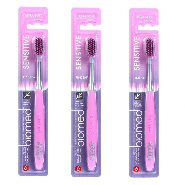Biomed Зубная щетка Pink Salt, комплексная, для бережной чистки ...