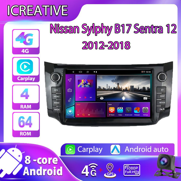 9" Автомобильное радио 4+64 Гб для Ниссан Силфи/Nissan Sylphy B17 Sentra 12 2012 - 2018 4G 2 DIN ...