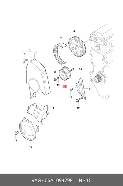 Натяжной ролик VAG 06A109479F - Sauvage арт. 06A109479F - купить по ...