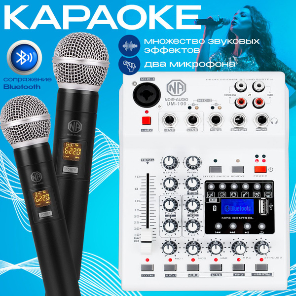 Караоке система NOIR-audio UM-100 с микшером и два беспроводных ...