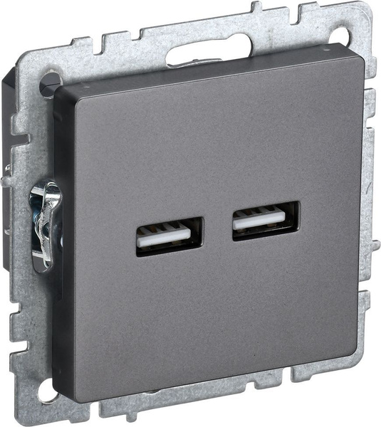 BRITE Розетка USB A+A 3,1А РЮ10-1-БрС сталь IEK - купить по низкой цене ...