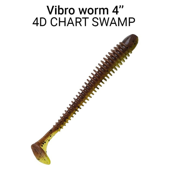 Силиконовые приманки Crazy Fish Vibro Worm 4'' 75-100-4d-6, кальмар, 5 ...